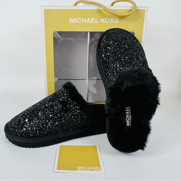 Michael Kors | Shoes | Michael Kors Ultra Plush Faux Fur Glitter ...